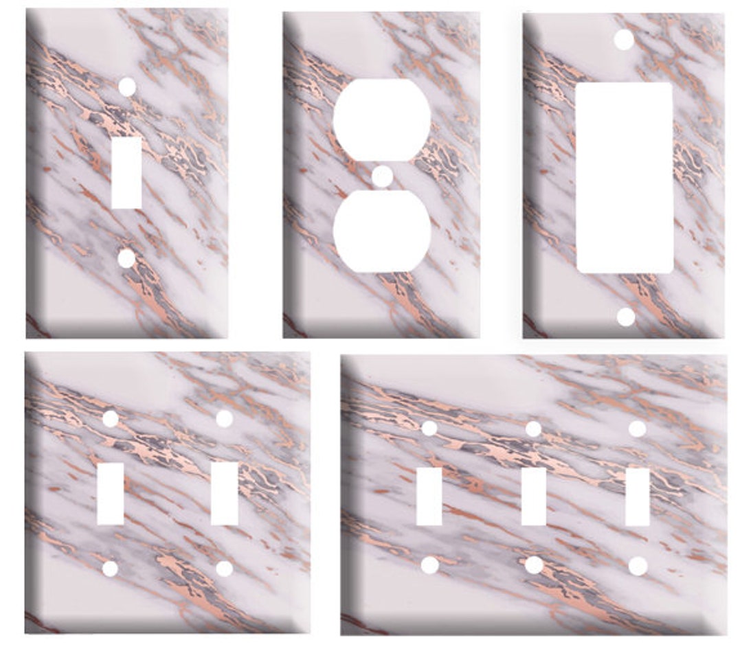 Pink and Gray Marble (not Actual Marble), Decorative Light Switch Cover ...