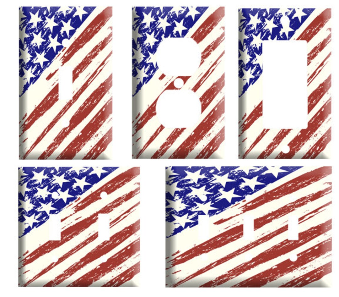 American Flag 2 Design, Decorative Plastic Light Switch Cover Plate ...