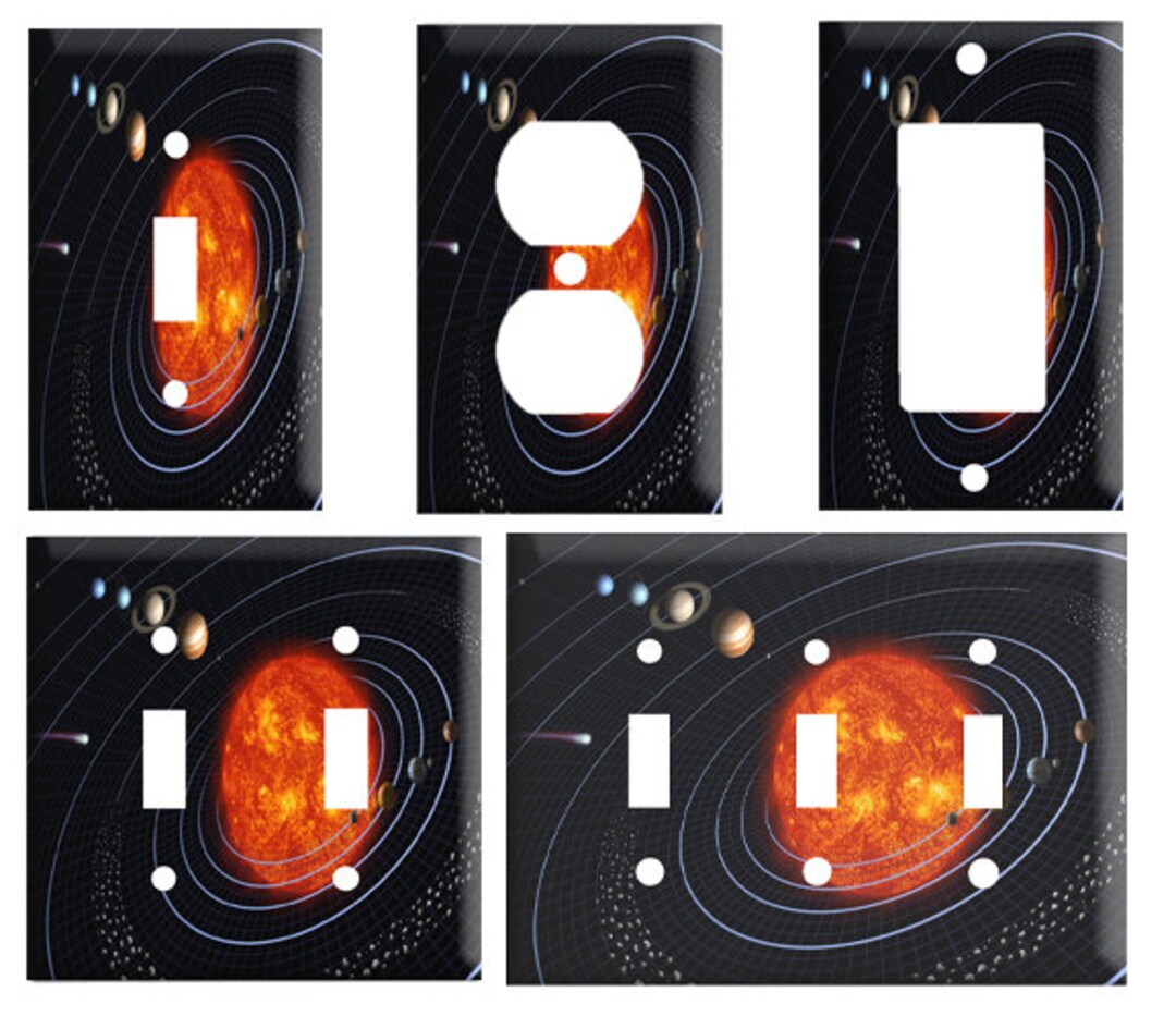 Solar System Planets, Decorative Light Switch Cover Plate, Single ...