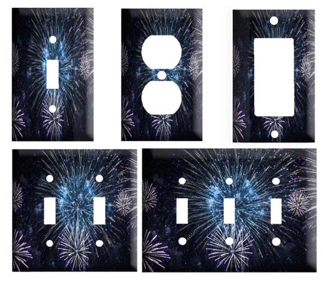 Fireworks, Decorative Light Switch Cover Plate, Single Toggle Switch ...