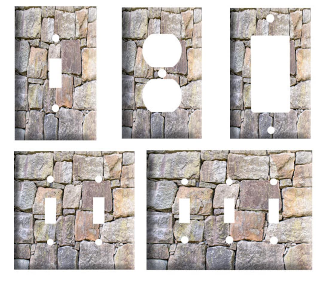 Stone Wall Design, Plastic Light Switch Cover Plate, Single Toggle ...
