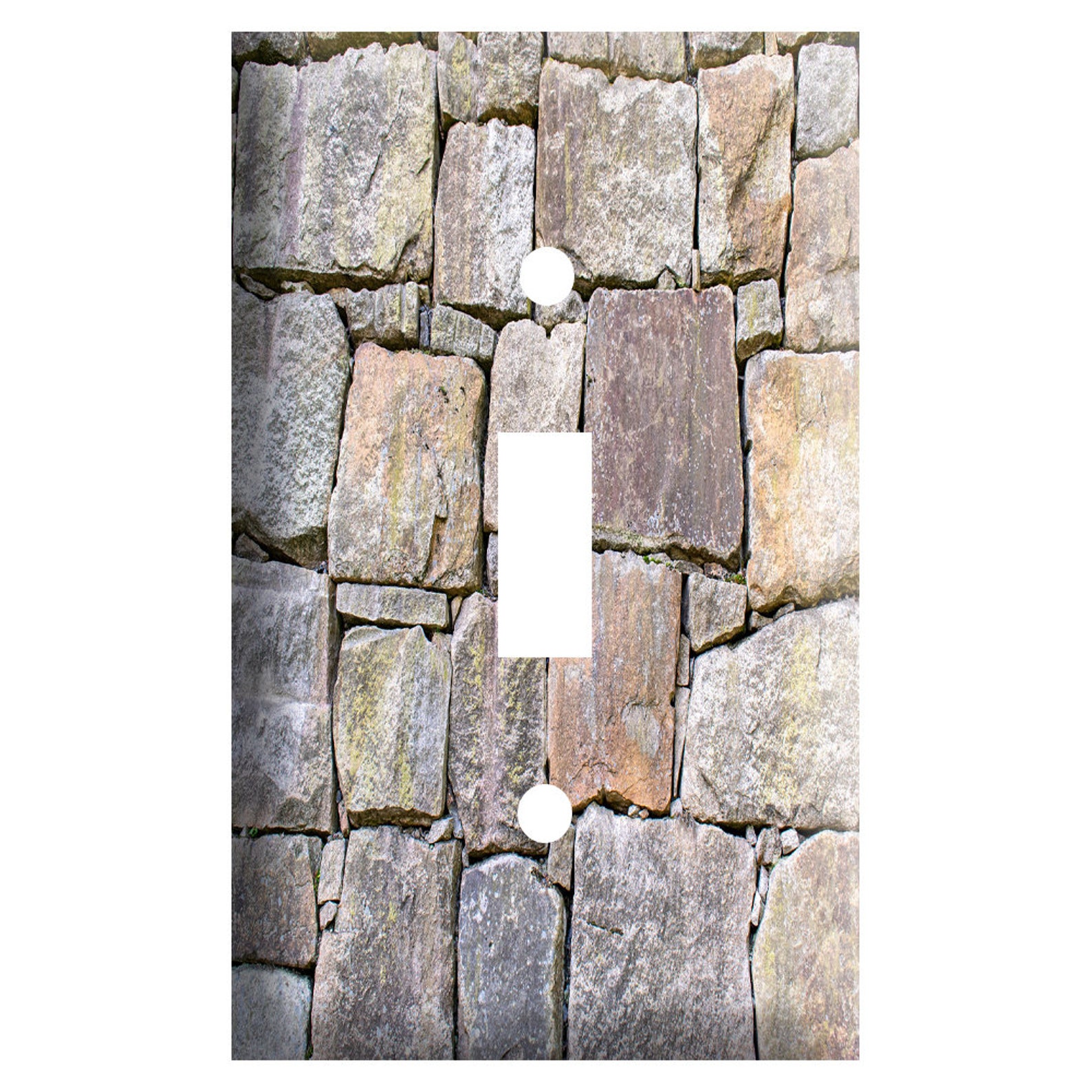 Stone Wall Design, Plastic Light Switch Cover Plate, Single Toggle ...