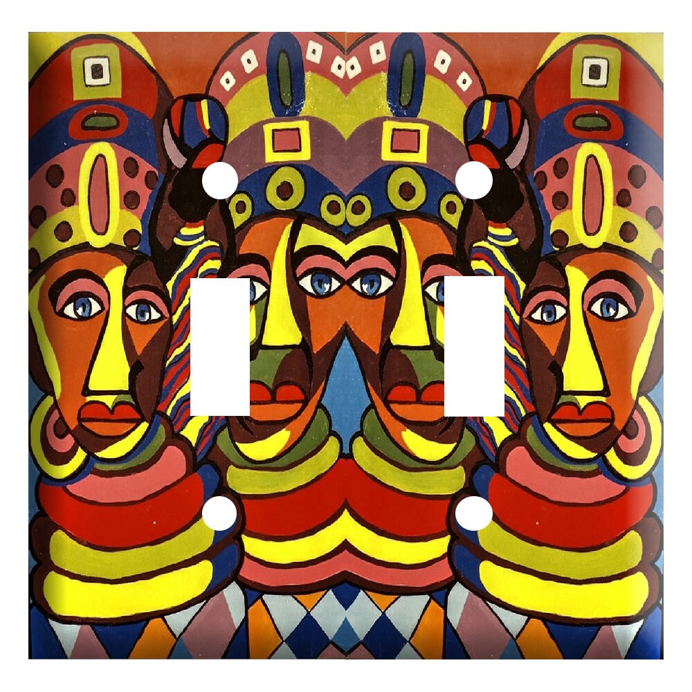 African Colorful Faces Design, Decorative Plastic Light Switch Cover ...