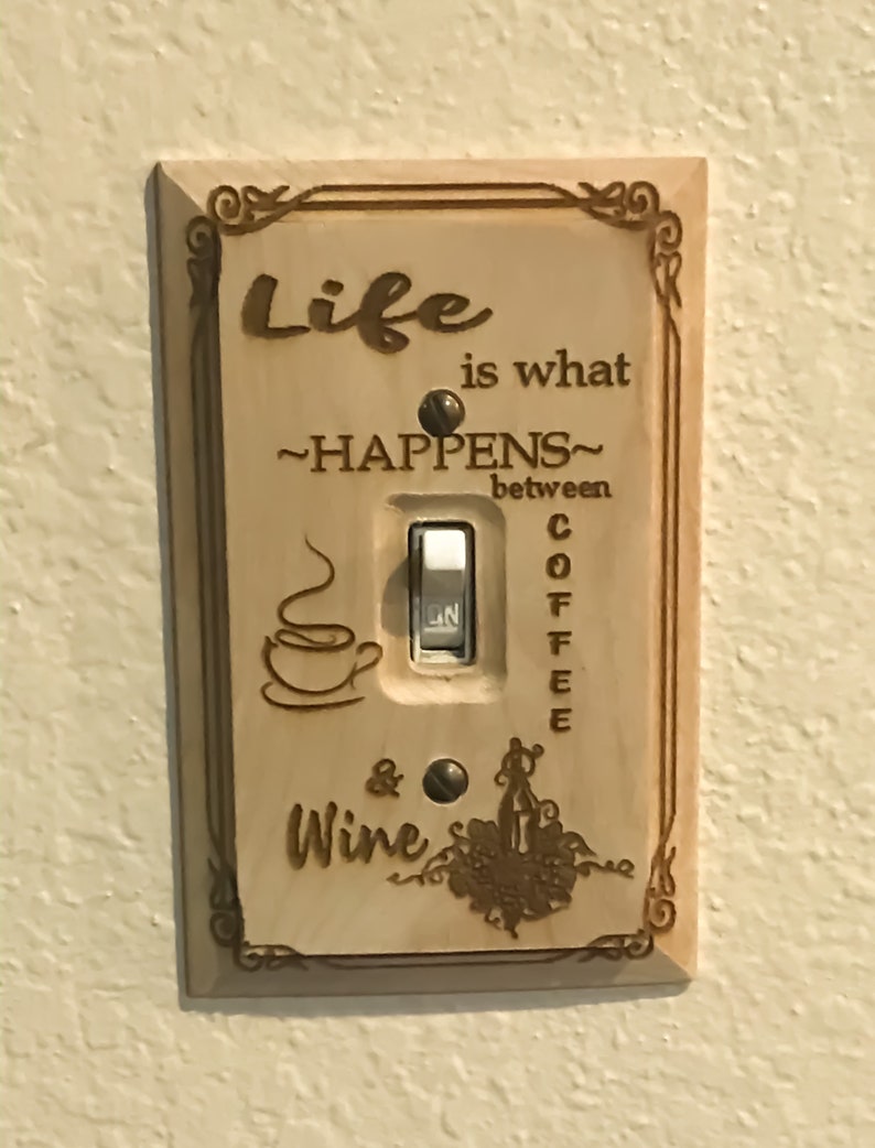 Handmade Engraved Wood Single Toggle Light Switch Cover Plate - Etsy