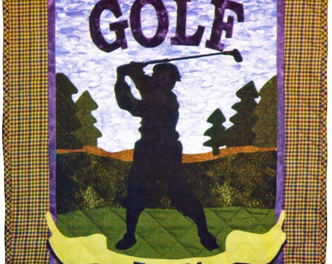 Golf Wall Quilt Pattern With Silhouette of Classic Golfer, Designed by ...