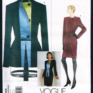 Two Piece Dress Sewing Pattern Asymmetric Contrast Jacket Top ...