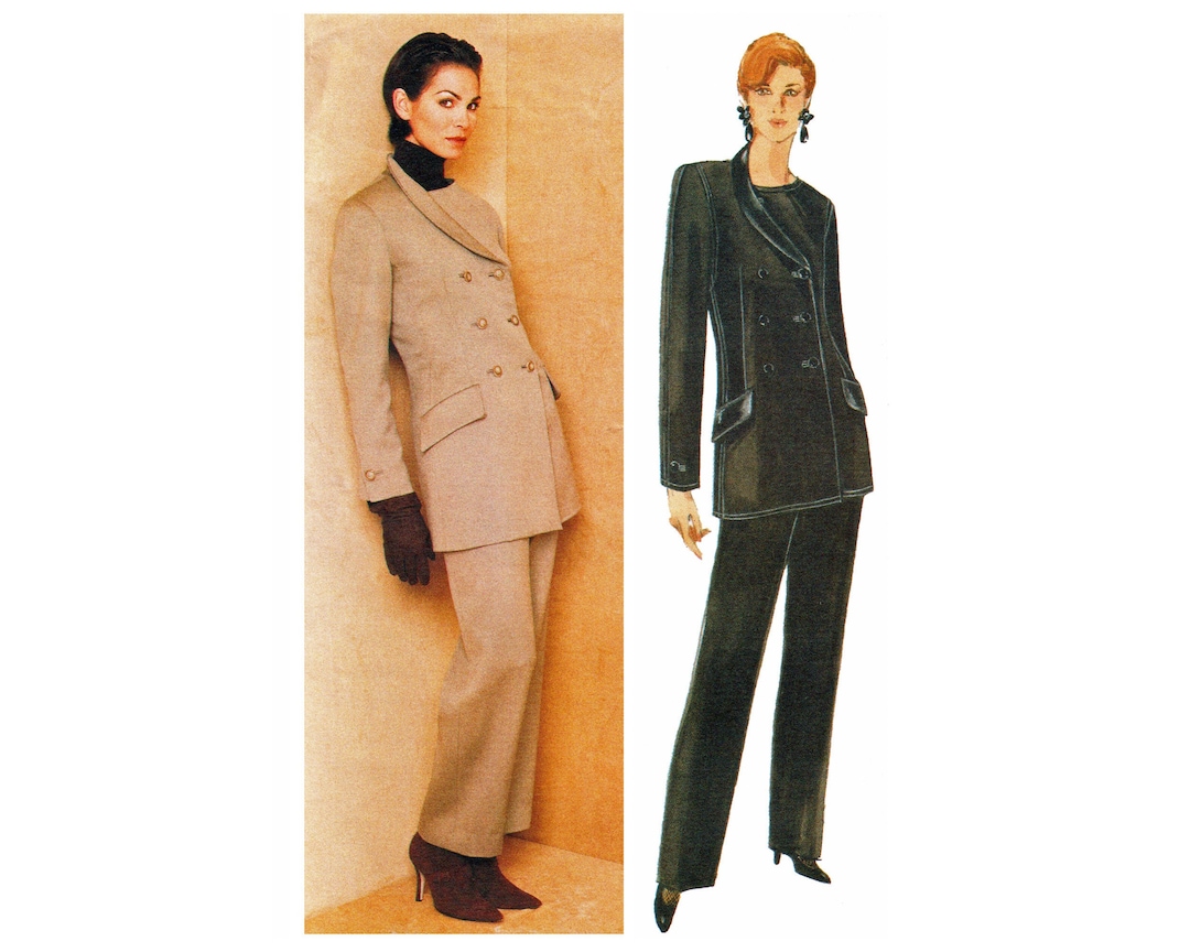 Asymmetrical Womens Suit Jacket & Pants Sewing Pattern, Designer Bill ...