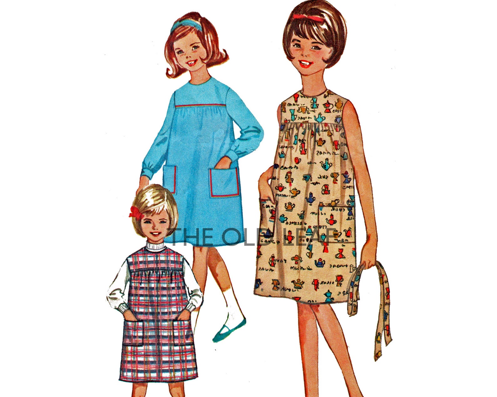 60s Girls Smock Dress or Jumper Sewing Pattern, Simplicity 5417 - Etsy