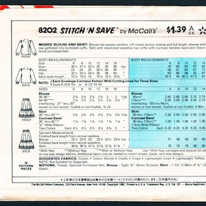 1980s Peasant Skirt Pattern & Side Button Shirt Pattern, Stitch N Save ...