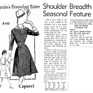 Vintage Spadea Dress Pattern S-442, Tapered Pinafore Bodice, Squared ...