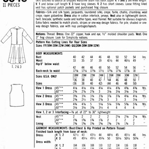 Flared Dress Pattern With Drop Waist & Vest Simplicity 8543 - Etsy