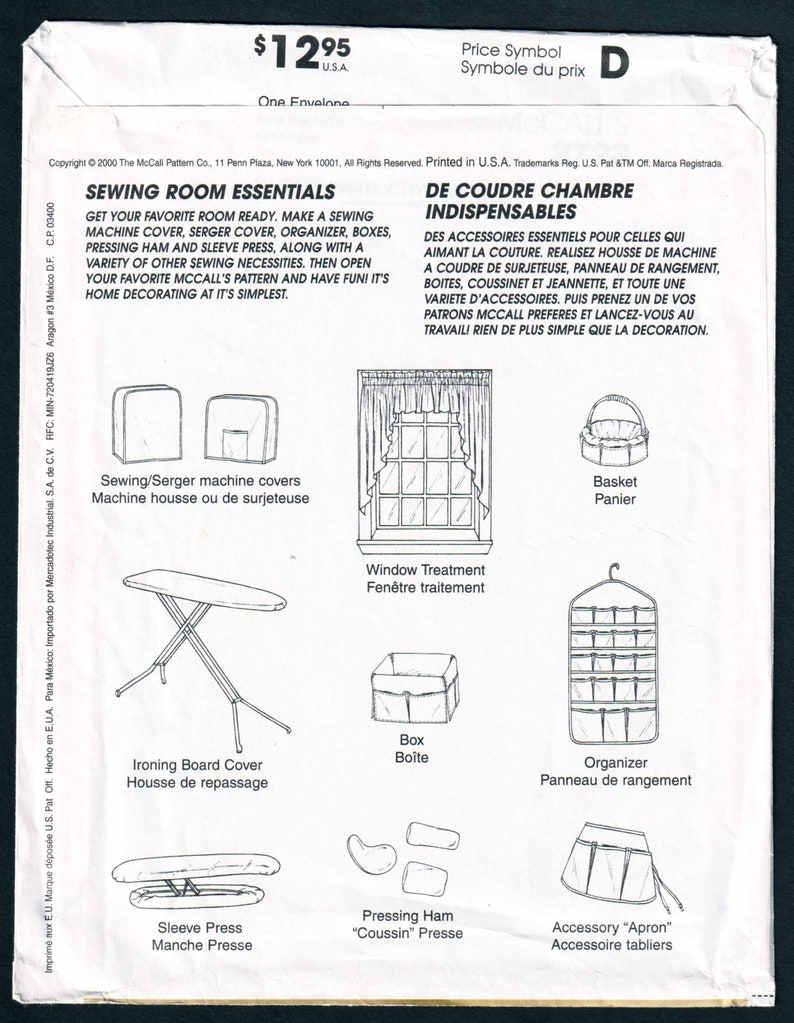 Sewing Pattern for Serger Cover, Ironing Board Cover, Pressing Ham ...
