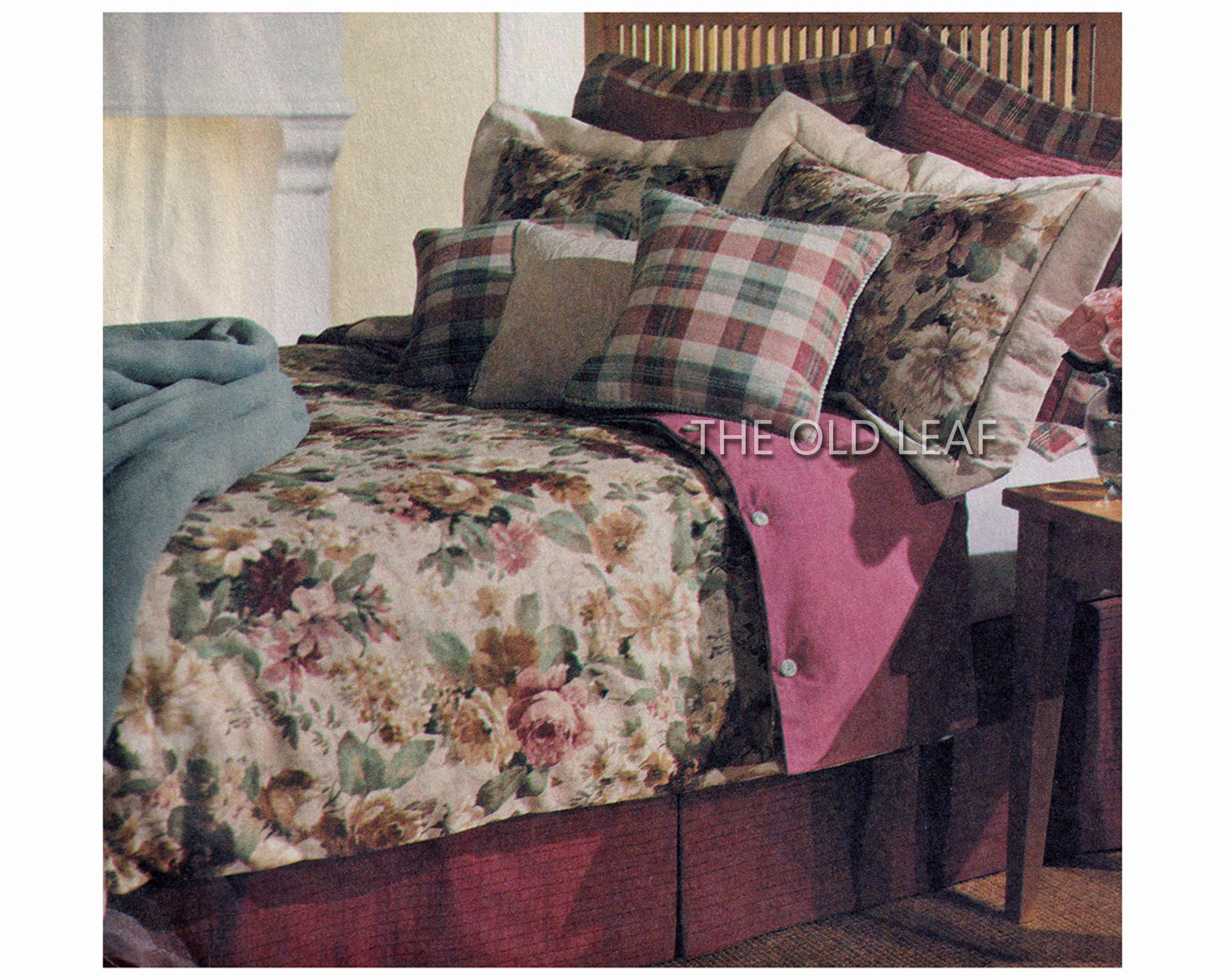 Sewing Pattern for Reversible Duvet Cover, Dust Ruffle & Pillow Sham ...