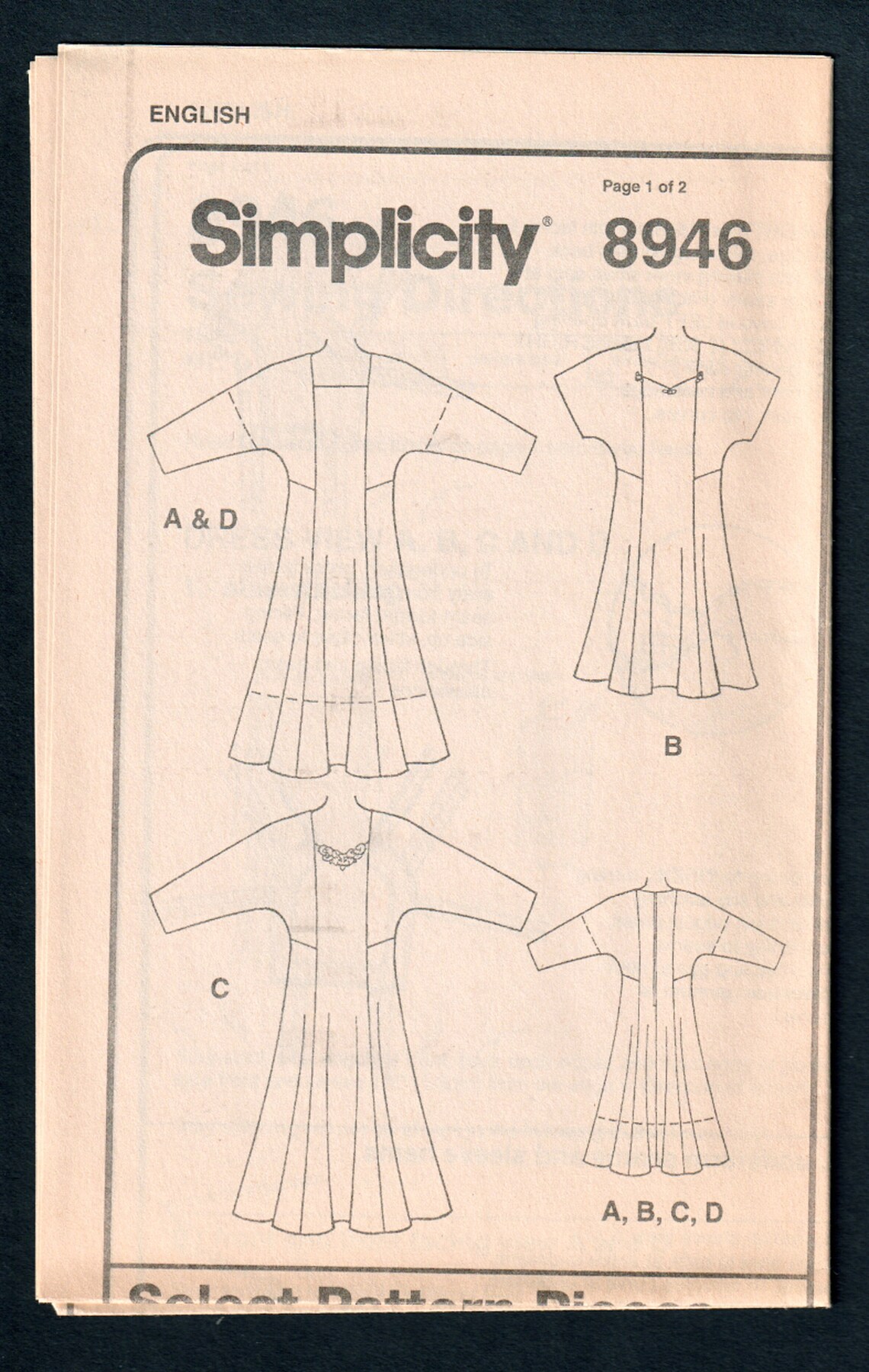 Easy Fit Flare Dress Pattern for Plus Size Women, Simplicity 8946 ...