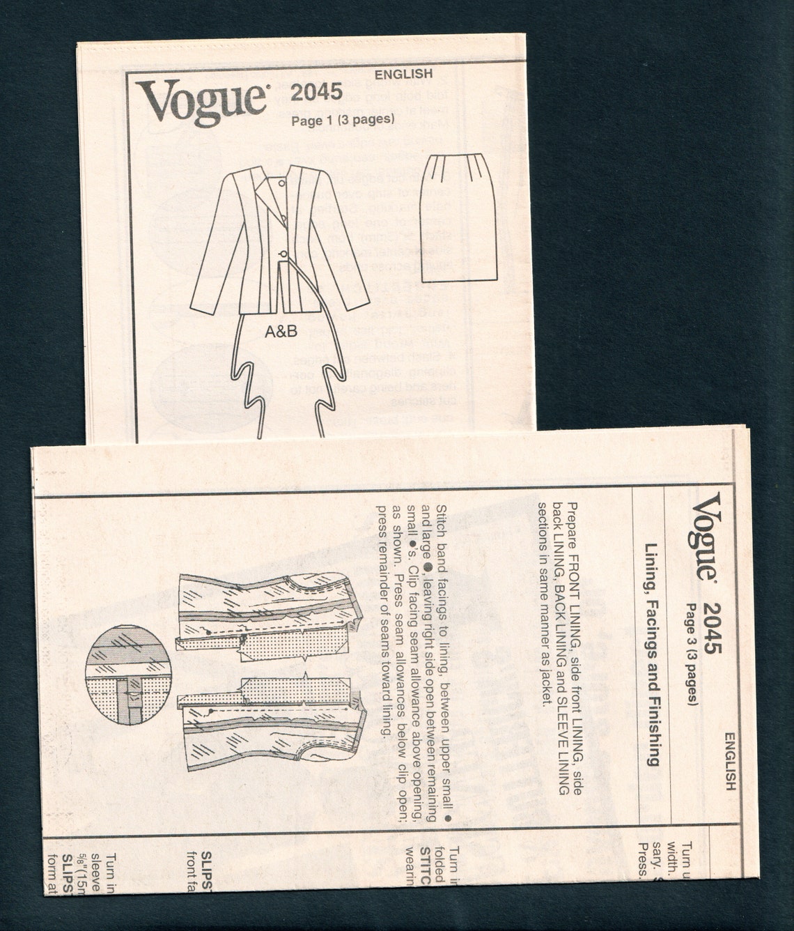 Two Piece Dress Sewing Pattern Asymmetric Contrast Jacket Top ...