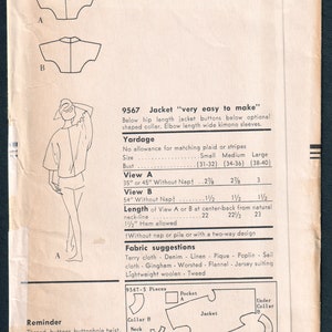 Sewing Pattern 1950s Topper Jacket With Elbow Length Sleeves, Easy ...
