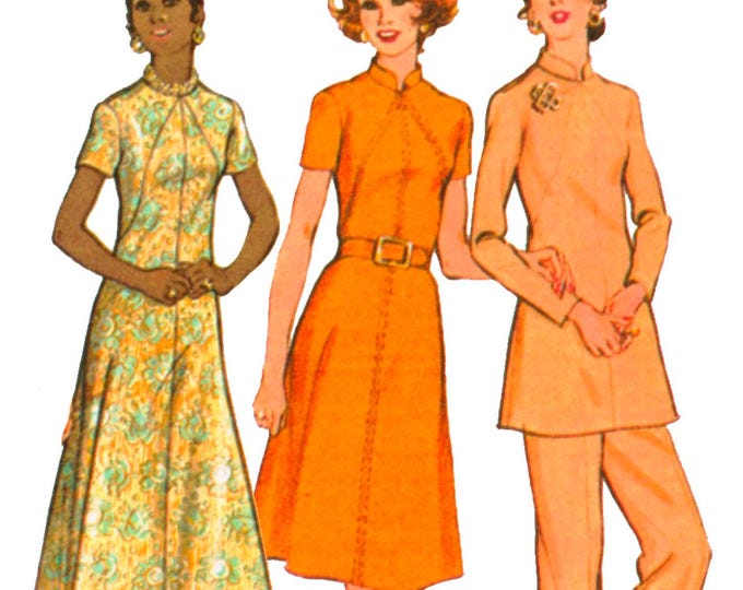 70s Wedding Gown & Bridesmaid Dress Pattern With Bell Sleeves or Short ...