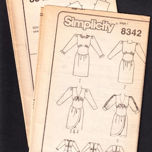 80s Midriff Dress Pattern With Jewel or V Neckline, Tulip Hem & Puff ...