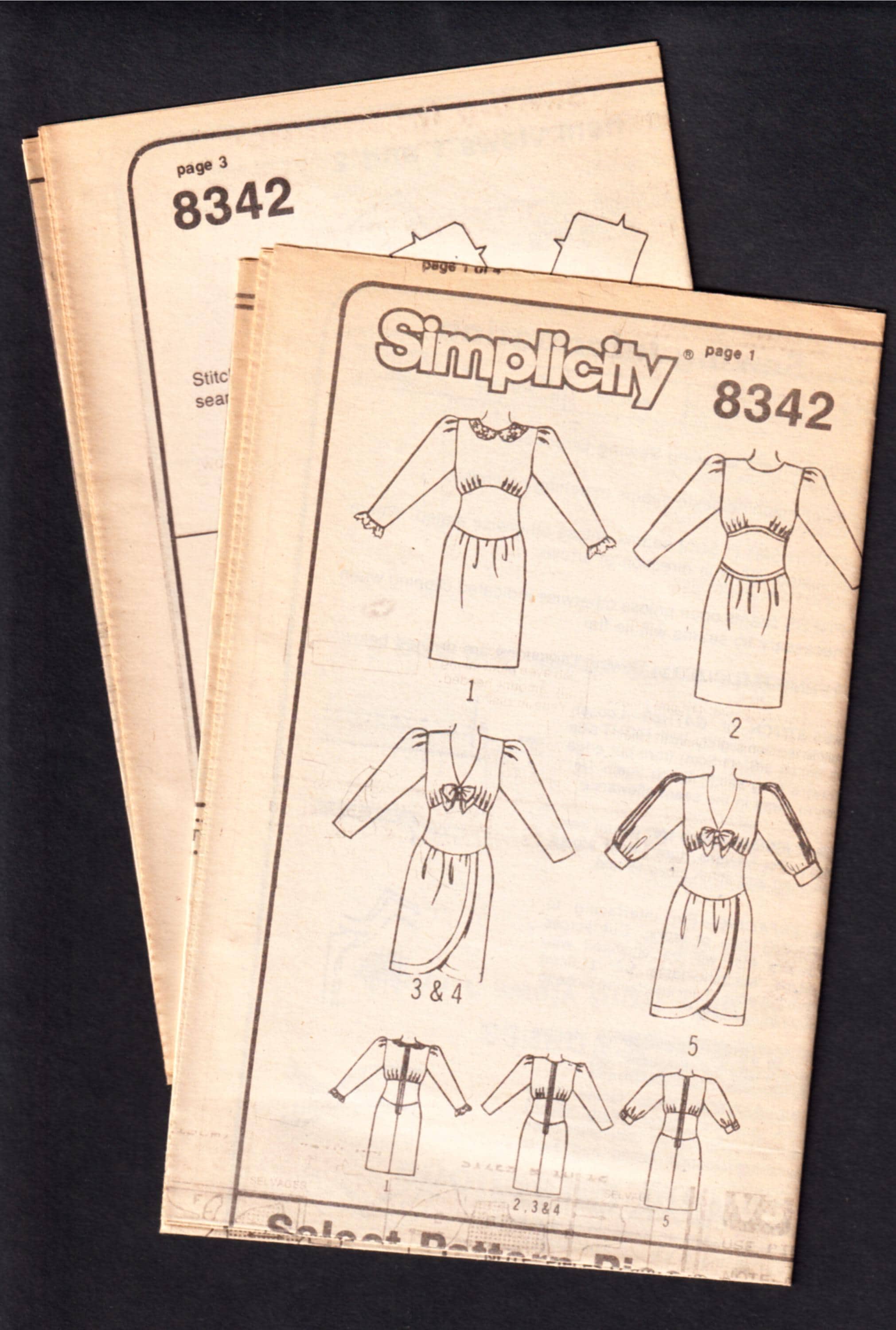 80s Midriff Dress Pattern With Jewel or V Neckline, Tulip Hem & Puff ...