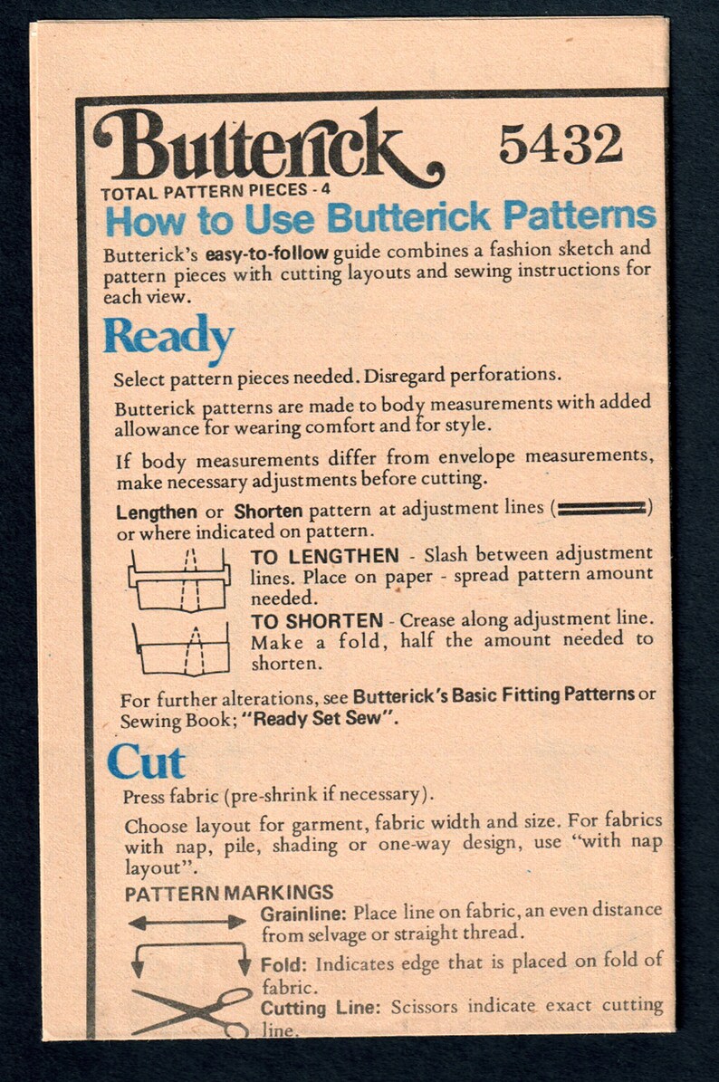 Sewing Pattern One Shoulder Dress or Top, Easy 1970s Butterick 5432 ...