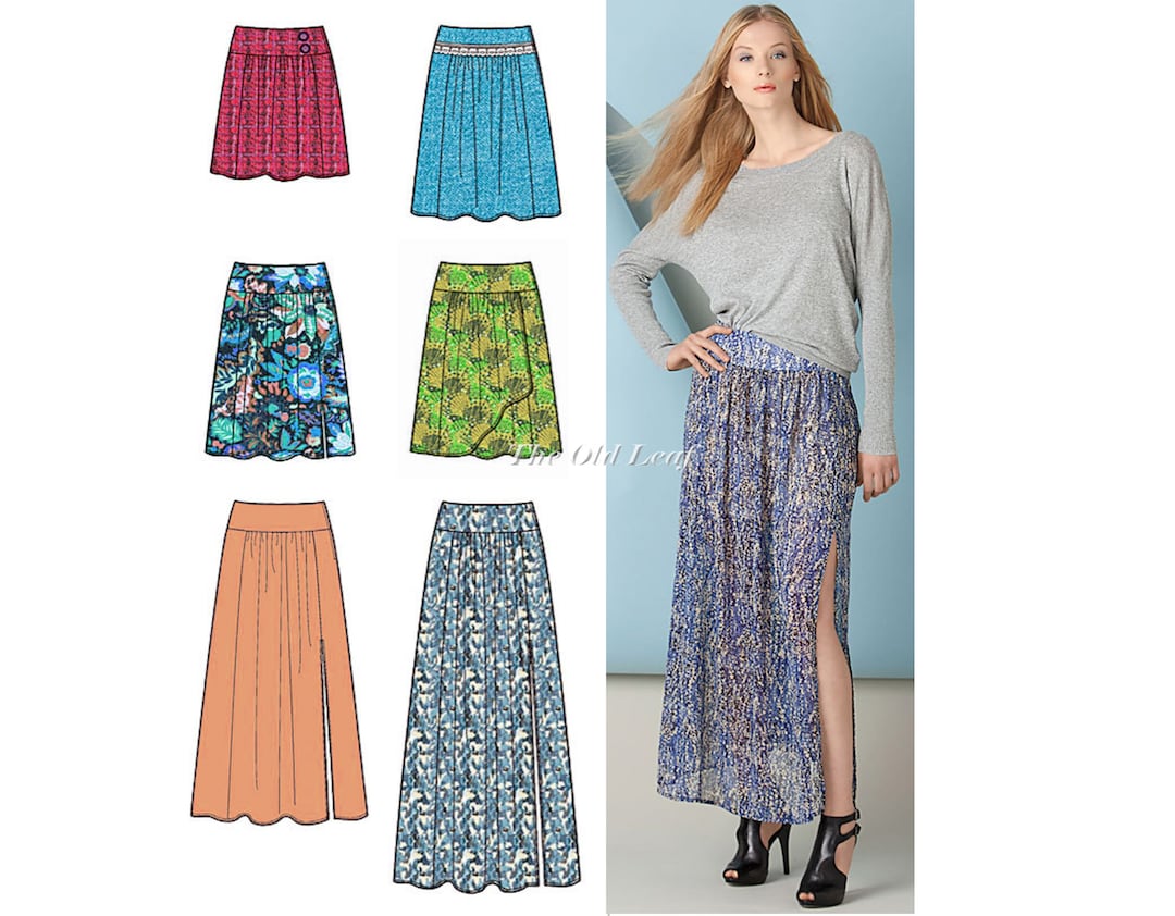 Full Skirt Pattern in Mini, Knee, Midi & Maxi Length, Easy Simplicity ...