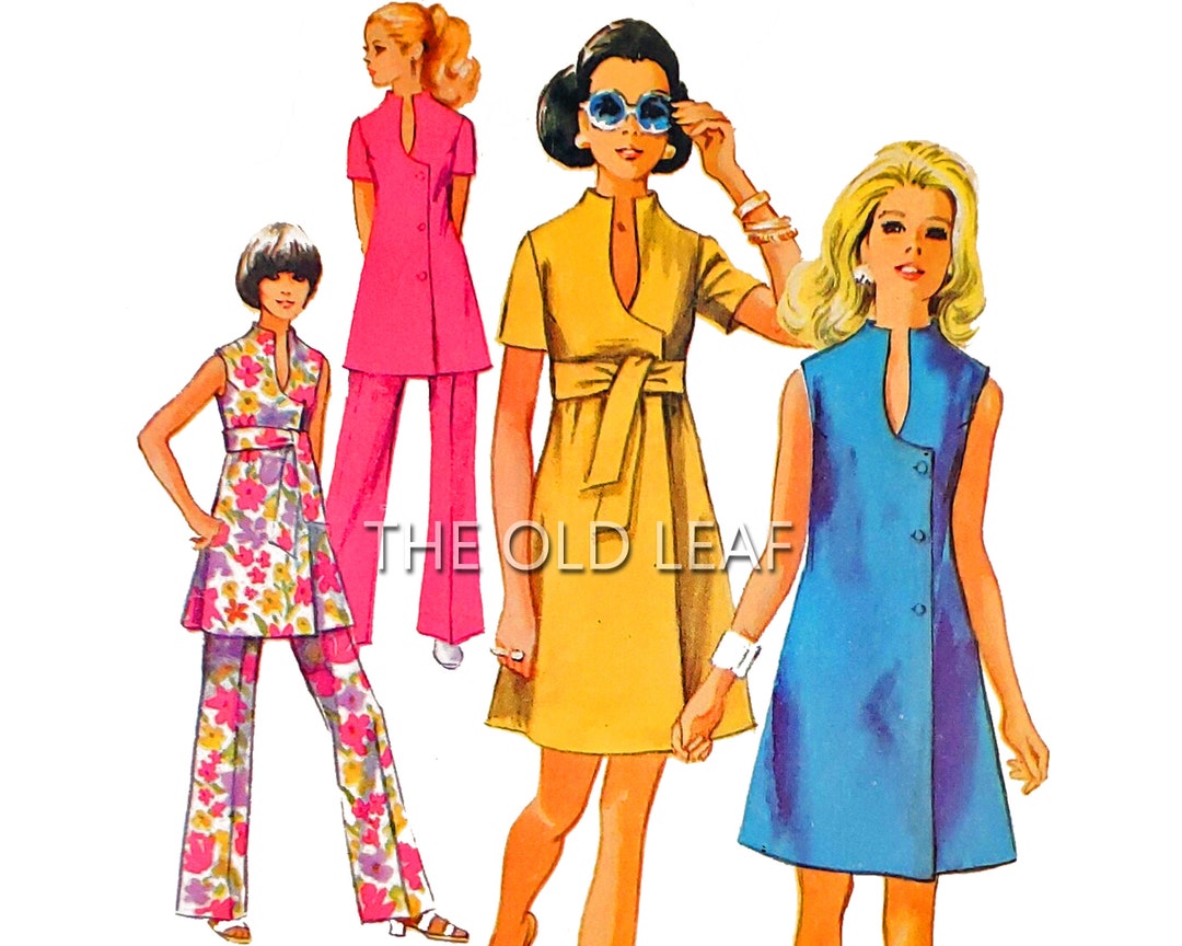 1960s Pattern Mod Pantsuit or Dress, Easy Jiffy Simplicity 8278 - Etsy
