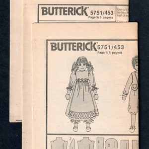Sewing Pattern - 22 Inch Rag Doll & Doll Clothes, Butterick 5751, UNCUT ...