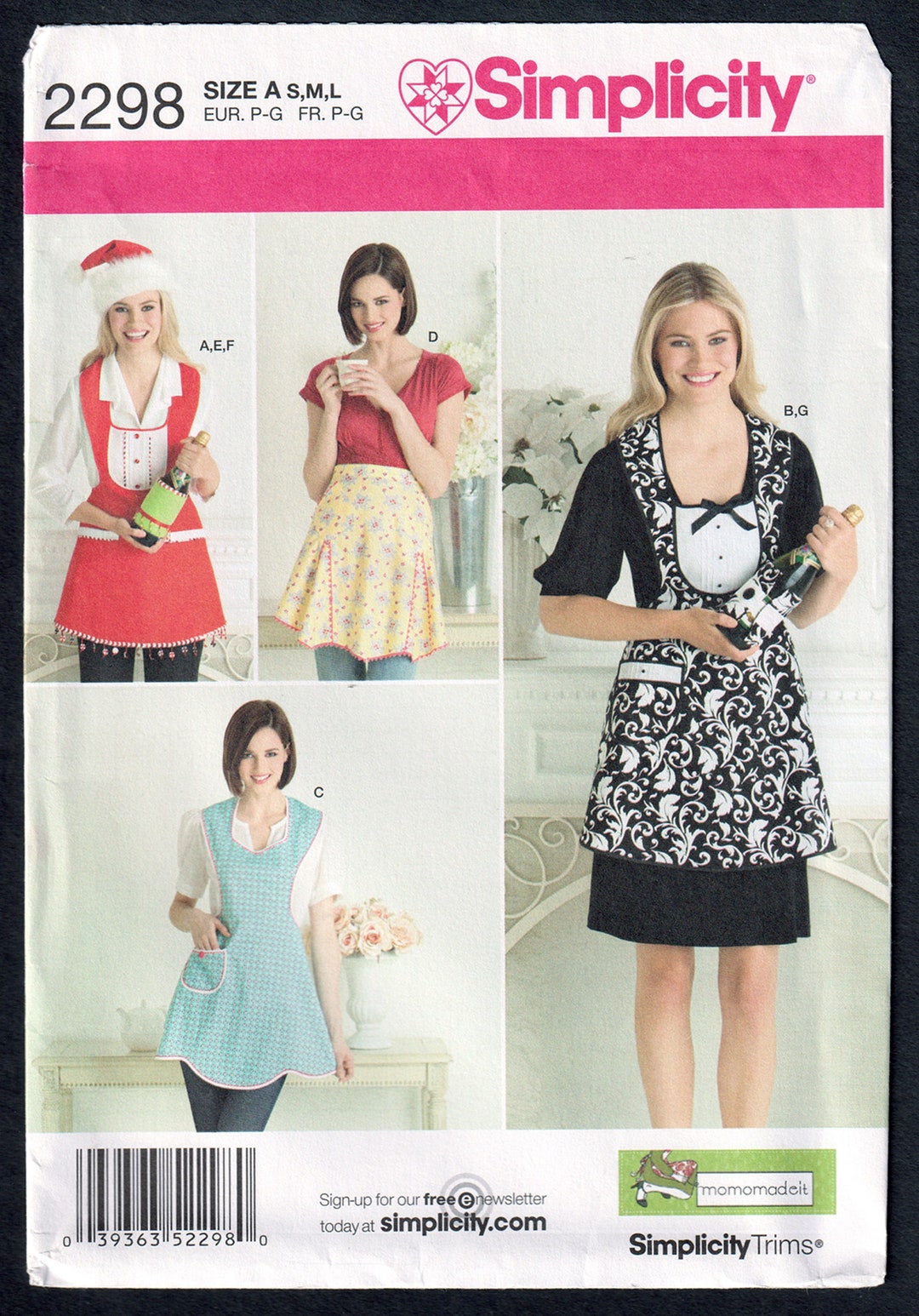 Retro Housewife Kitchen Apron Pattern With Christmas, Tuxedo and Half ...