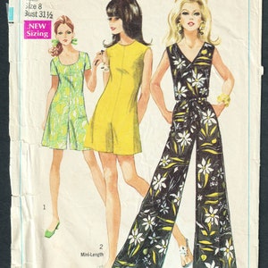 1960s Mod Jumpsuit Pattern, Easy Simplicity 8146 - Etsy