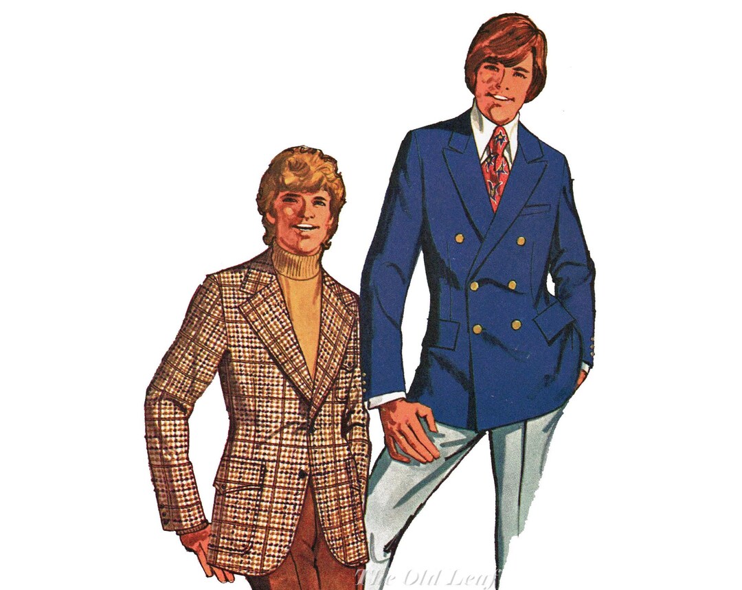 Mens Sport Coat Pattern, Blazer Sportcoat Jacket Pattern, Single ...