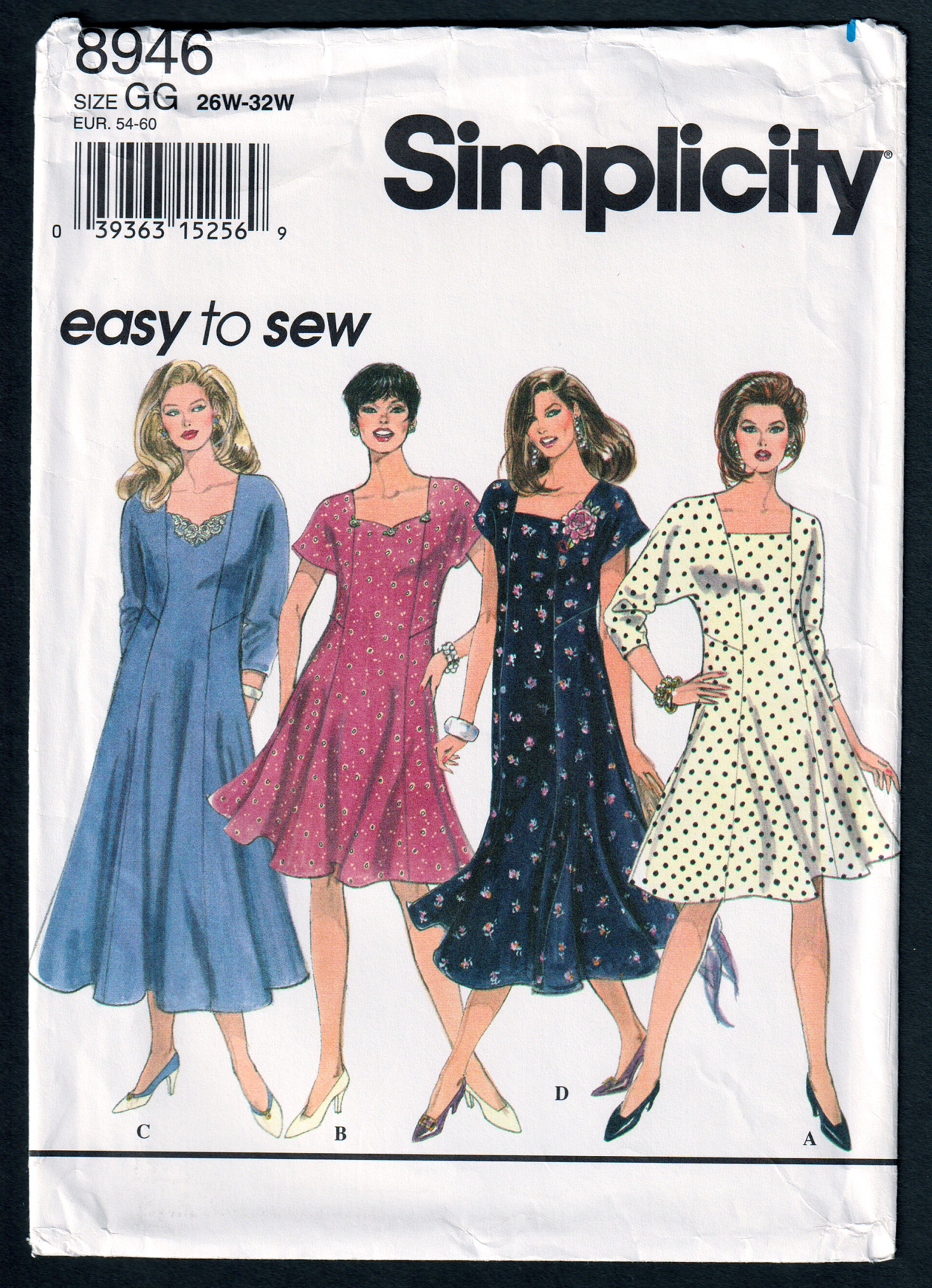 Easy Fit Flare Dress Pattern for Plus Size Women, Simplicity 8946 ...