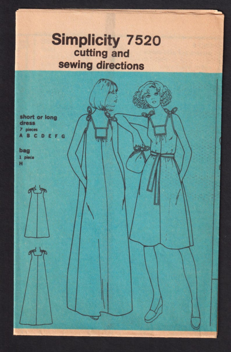 Vintage Muumuu Sewing Pattern - Sleeveless Sundress With Tie Shoulders ...