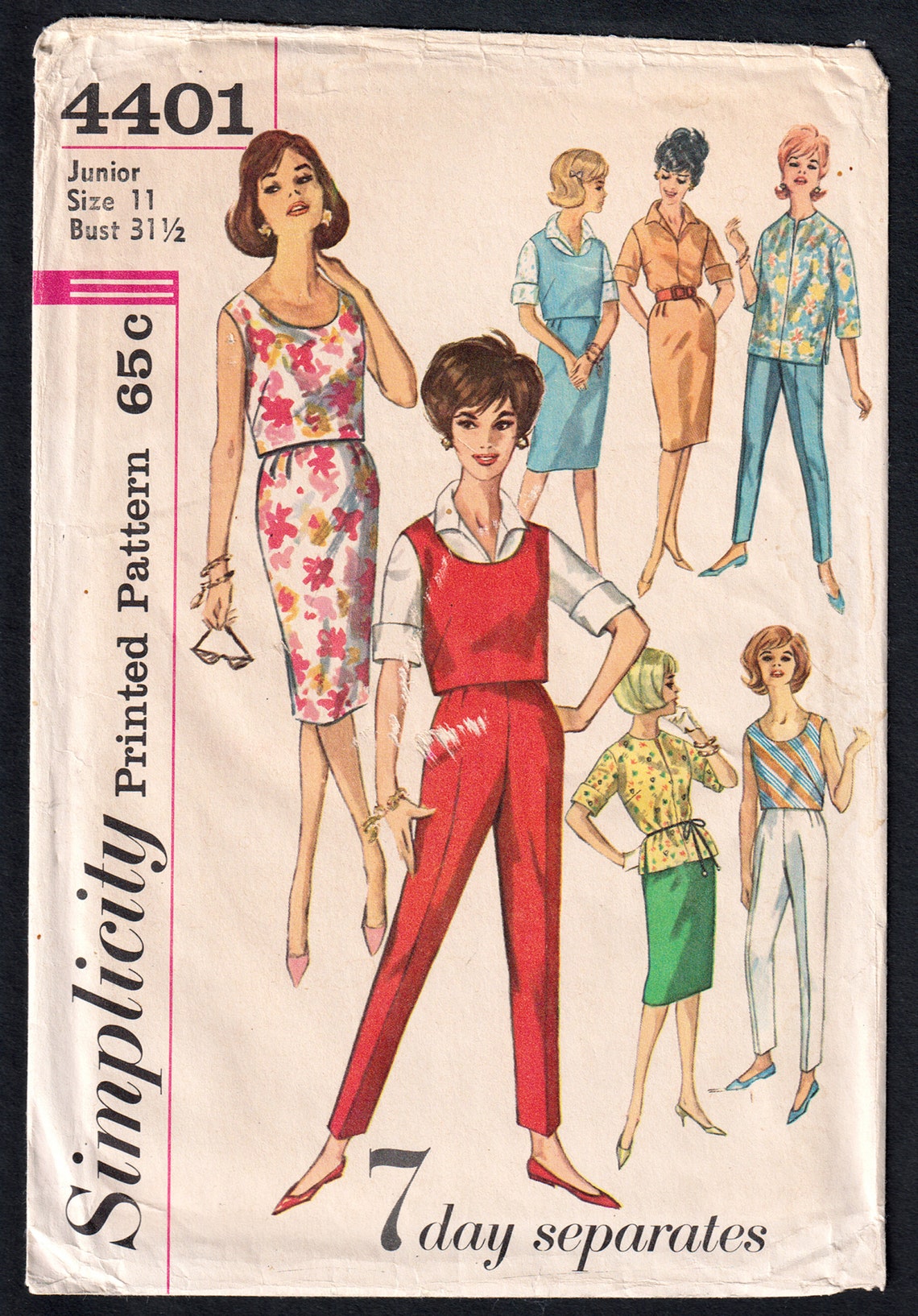 1960s Sportswear Pattern Cigarette Pants Slim Skirt Blouse - Etsy