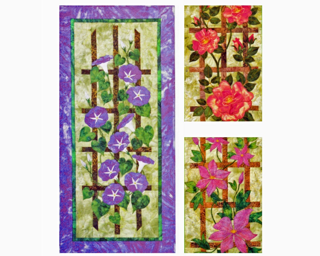 Garden Trellis Designs Quilt Pattern WH-407, Flowering Trellis Wall ...