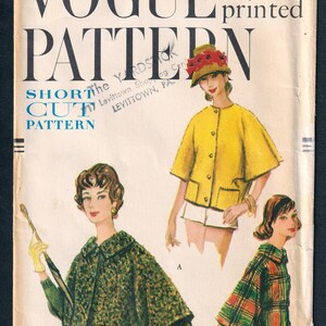 Sewing Pattern 1950s Topper Jacket With Elbow Length Sleeves, Easy ...
