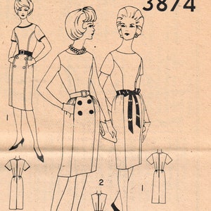 1960s Dress Pattern, Slim Fit With Pockets in Front Seams, Simplicity ...