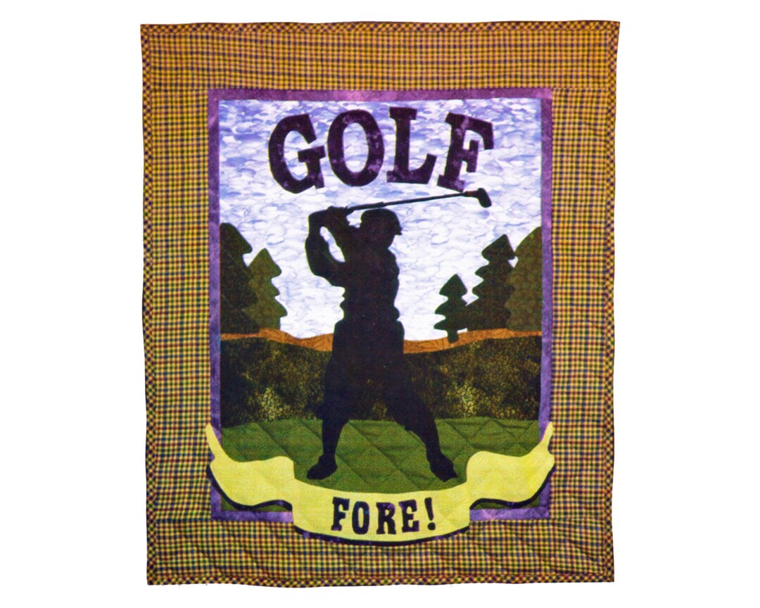 Golf Wall Quilt Pattern With Silhouette of Classic Golfer, Designed by ...