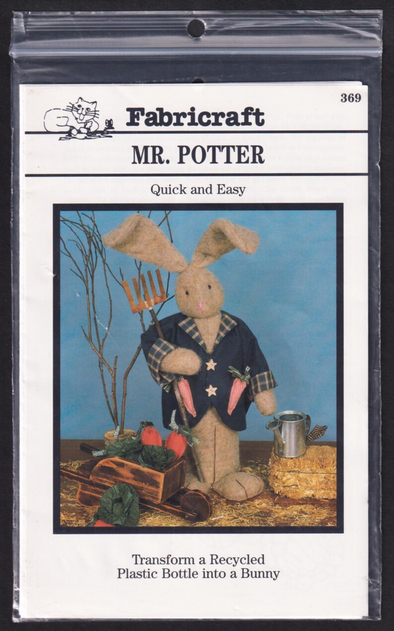 18" Standing Bunny Doll Craft Pattern - Fabricraft 369 Mr Potter ...