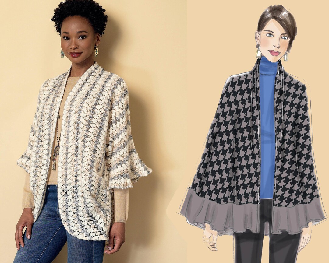 Fall Wrap Sewing Pattern Butterick B6393 Ruffled Wrap, UNCUT - Etsy