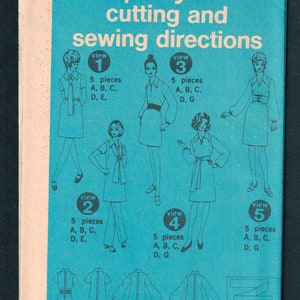 Mod 70s Dress Pattern With Lantern Sleeve & Pointed Collar, Simplicity ...