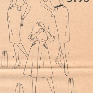 1950s Skirt Pattern, Straight Slim Skirt or Flared Gored Skirt ...