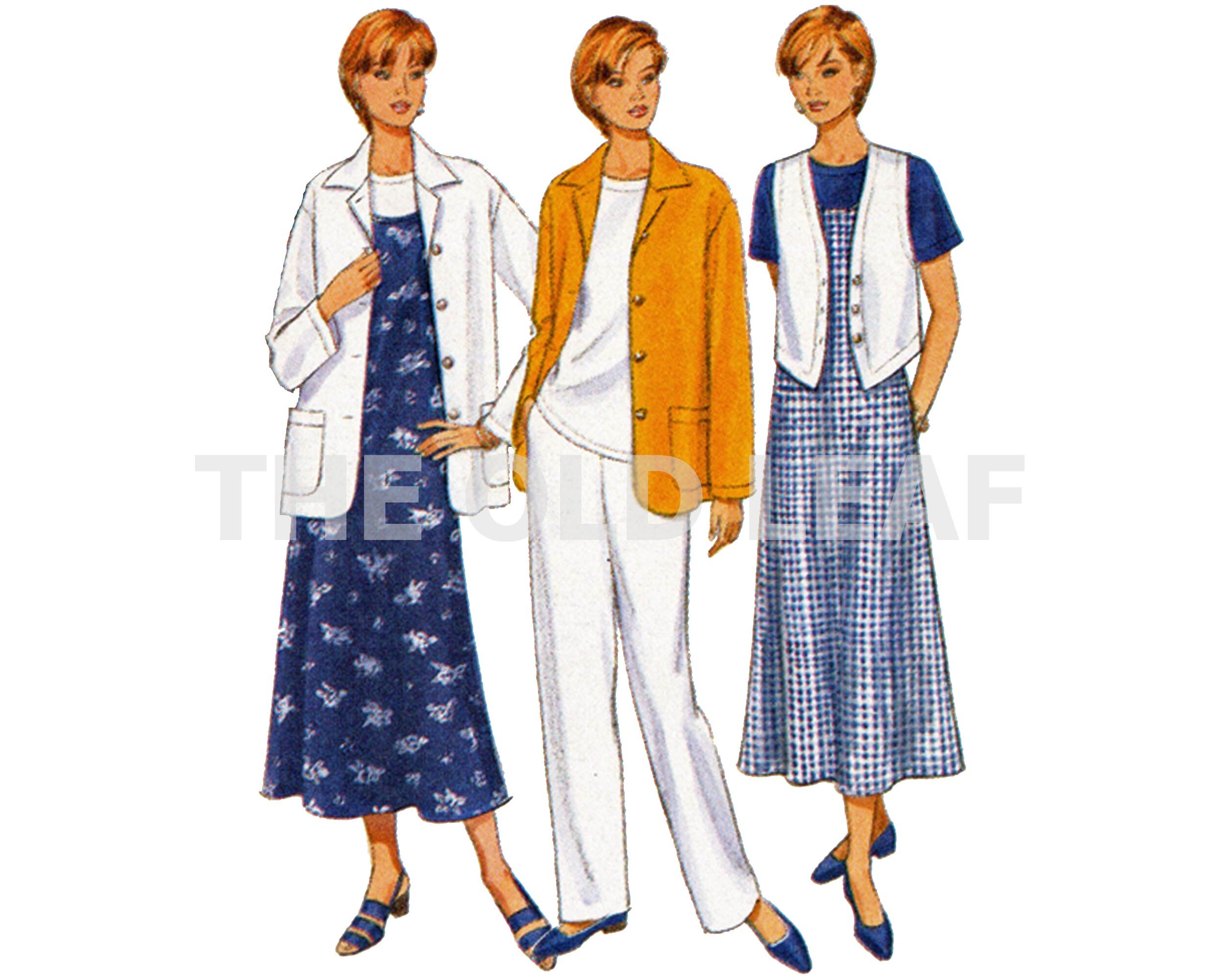 Easy Sewing Pattern for Jumper, Pants, Vest, Top & Jacket, Butterick ...