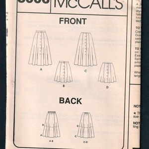 Button Front Skirt Sewing Pattern, Long or Above Knee Length, Easy ...