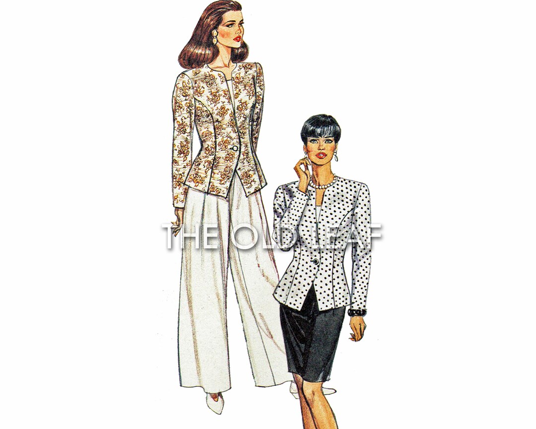 Womens Suit Pattern Fitted Jacket Palazzo Pants & Pencil - Etsy