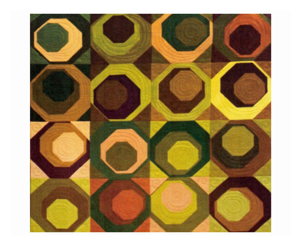 Googly Quilt Pattern - Fat Quarter Queen or King Bed Quilt Pattern or ...