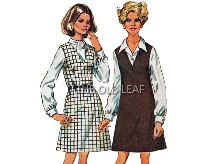 Vintage Sewing Pattern V Neck Jumper & Blouse With Collar - Etsy