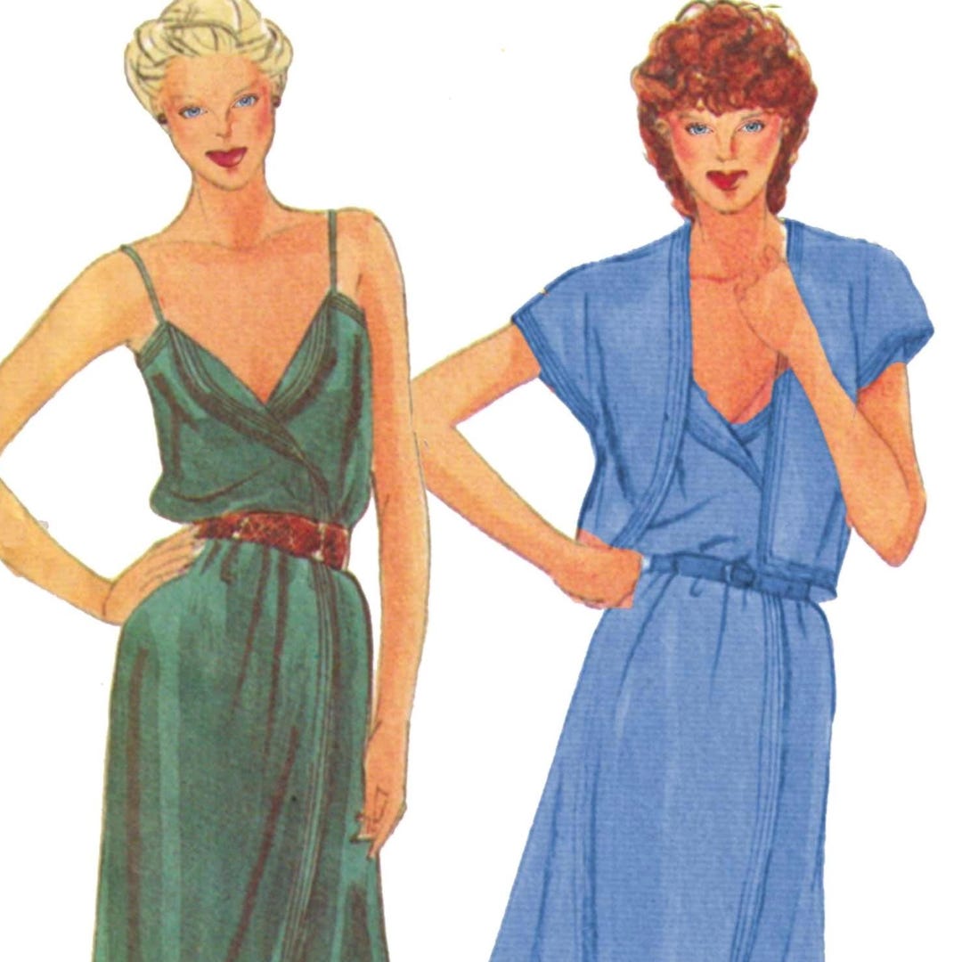 Vogue 7891 Sewing Pattern: Vintage Disco Cami Wrap Dress in 2 Lengths ...