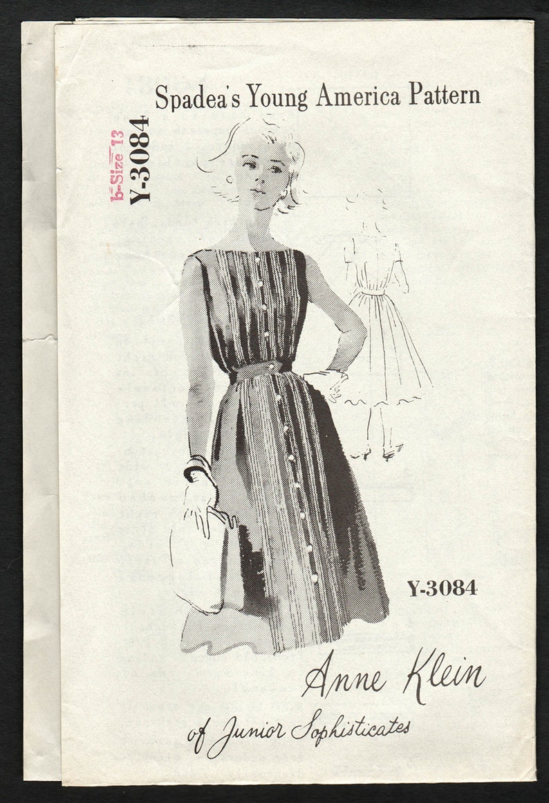 Sewing Pattern for 1950s Pintuck Dress by Anne Klein Spadea - Etsy