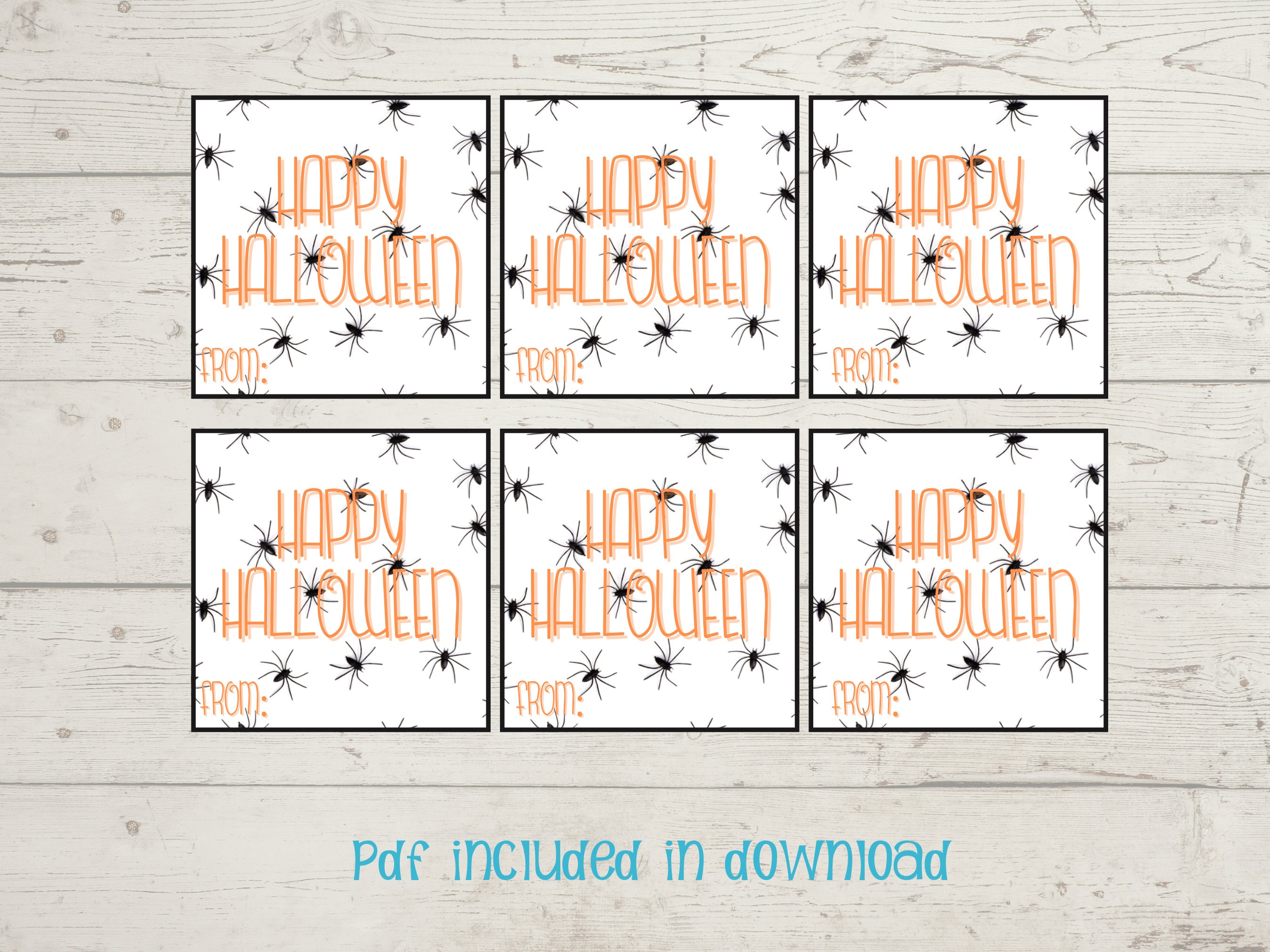 Editable Halloween Gift Tag , Happy Halloween , Spider Theme , Gift Tag ...