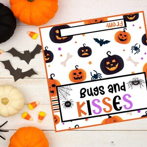 Editable Halloween Gift Tag , Bugs and Kisses, Gift Tag for Students ...